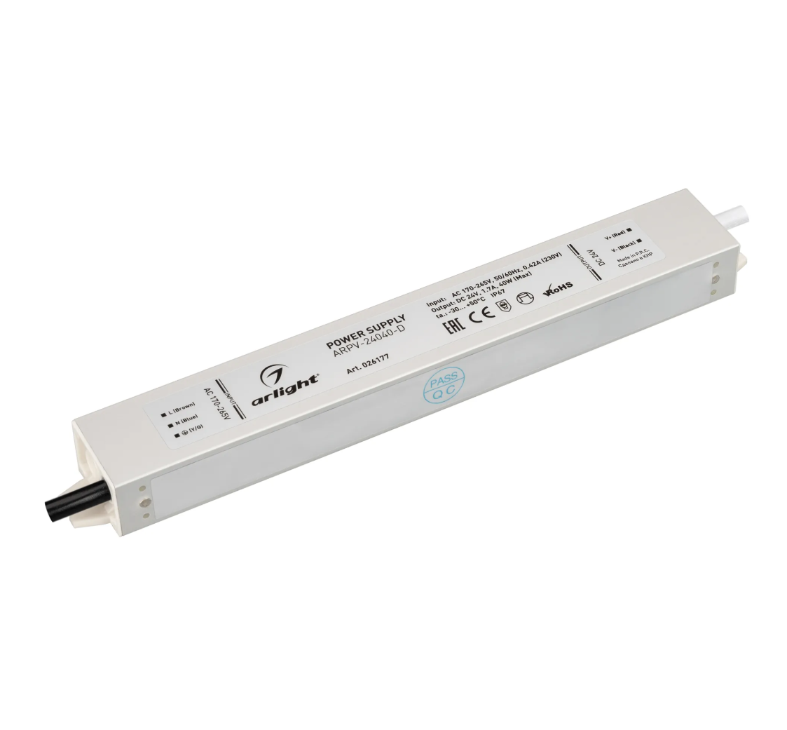 Arlight Блок питания ARPV-24040-D (24V, 1.7A, 40W) (IP67 Металл, 3 года)