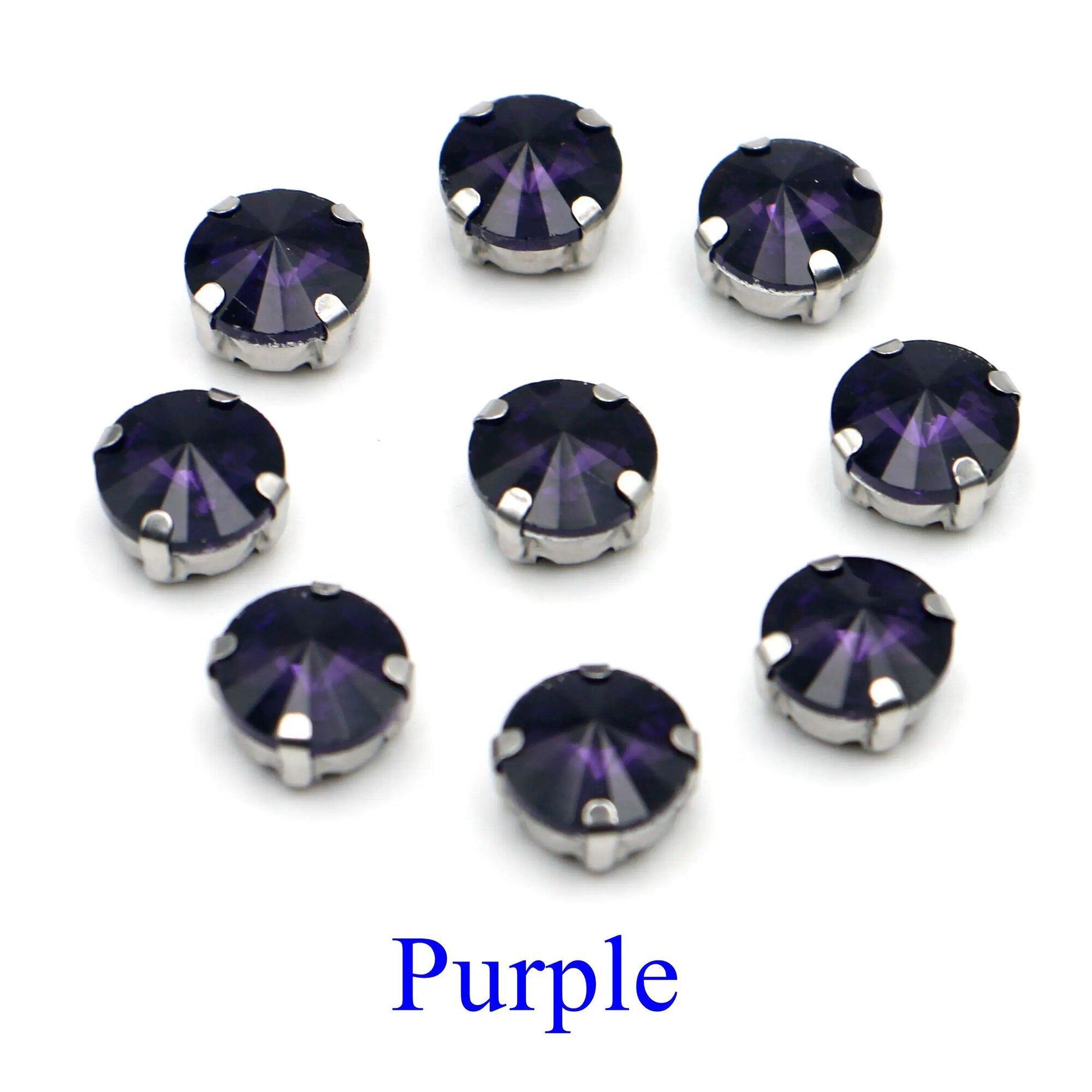 Стеклянные стразы VVjast, круглые, 8-16 мм, для декора Фиолетовый, 10mm 20pcs, Purple