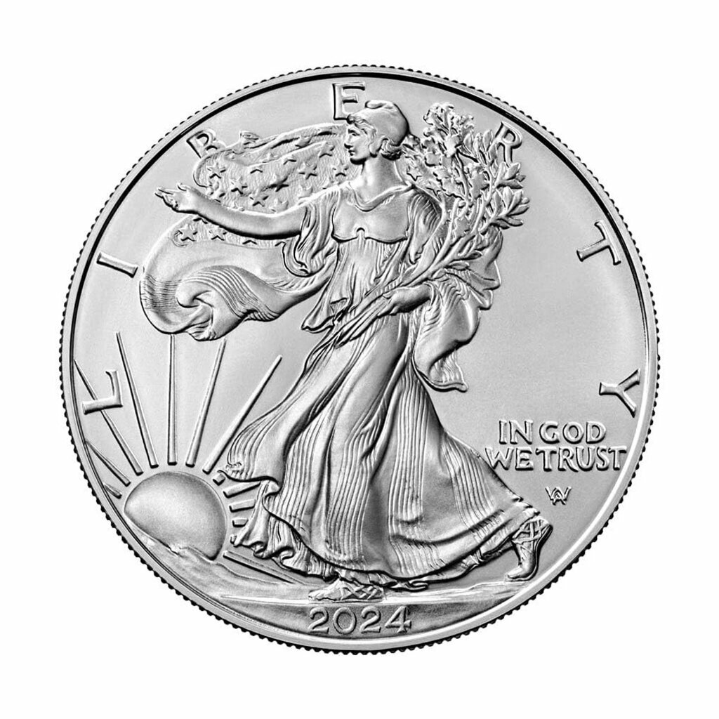 1 Серебряная монета статуи Свободы "Летящий орел" 2024 года