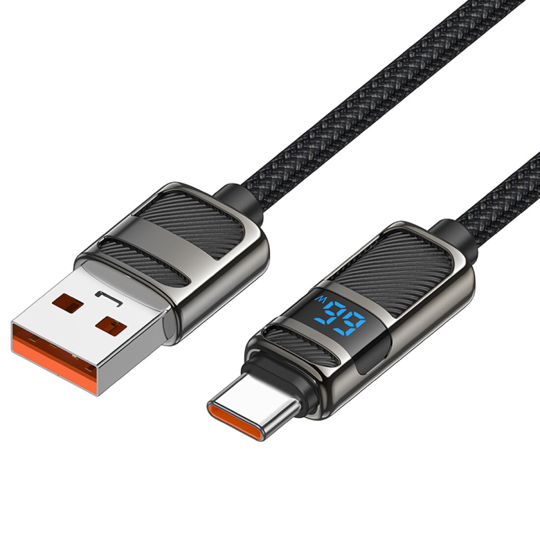 USB Кабель Type-C, HOCO, U137, 1.2м, 5A с дисплеем, черный