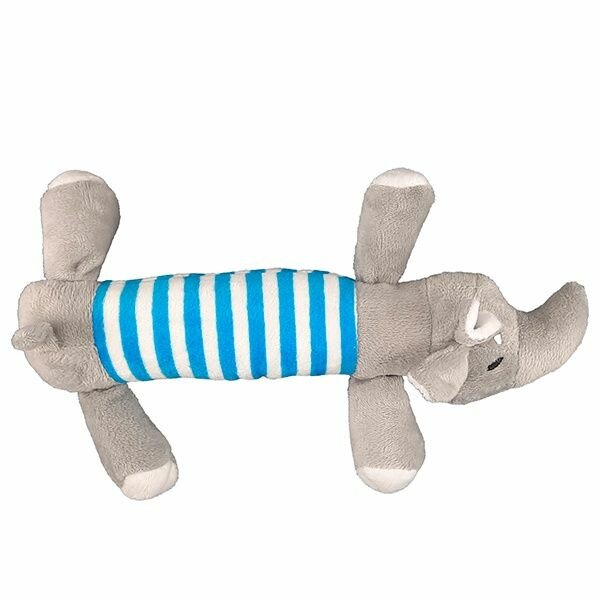 Игрушка для собак Dogman "Слон", мягкая, полосатая