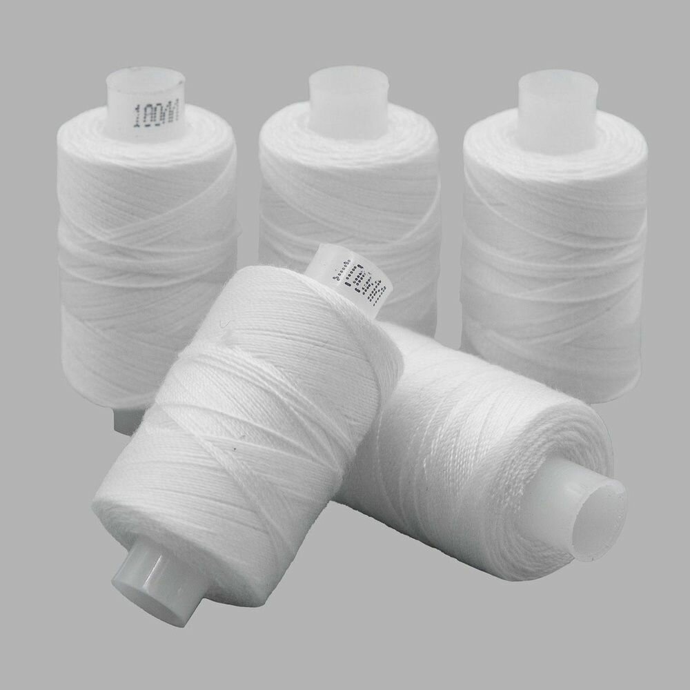 Нитки армированные ПНК им. Кирова 200 м, цвет белые, 5 шт