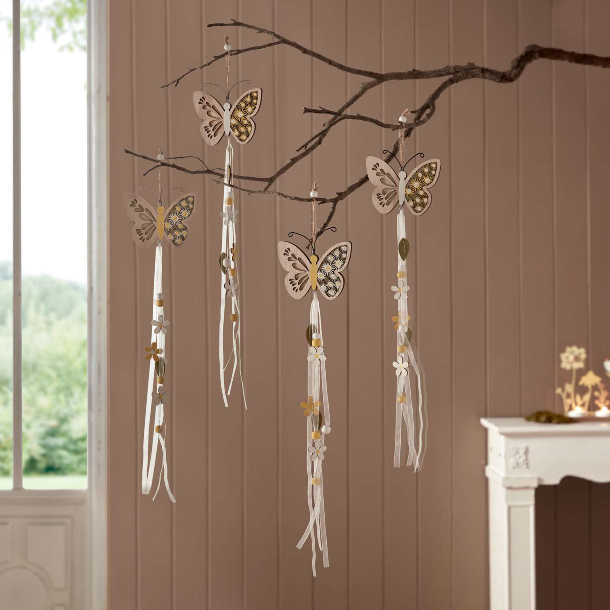 Декоративные подвесные украшения "Бабочки" 4 штуки