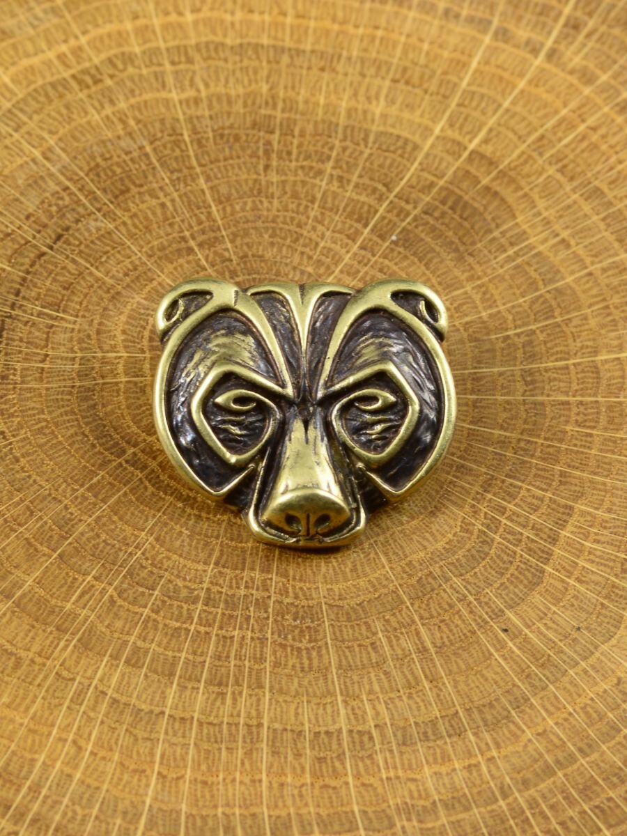 Вставка в браслет из паракорда, Hobbylive, ювелирная латунь - Мишка