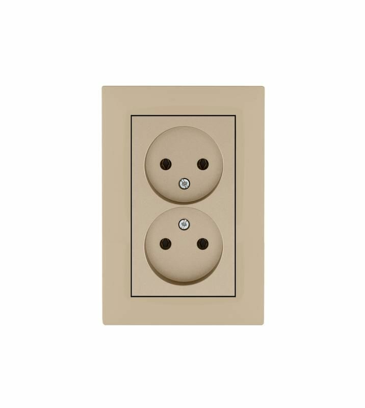 Розетка 2-я Karea RIZZ без заземл. крем Makel 88010017
