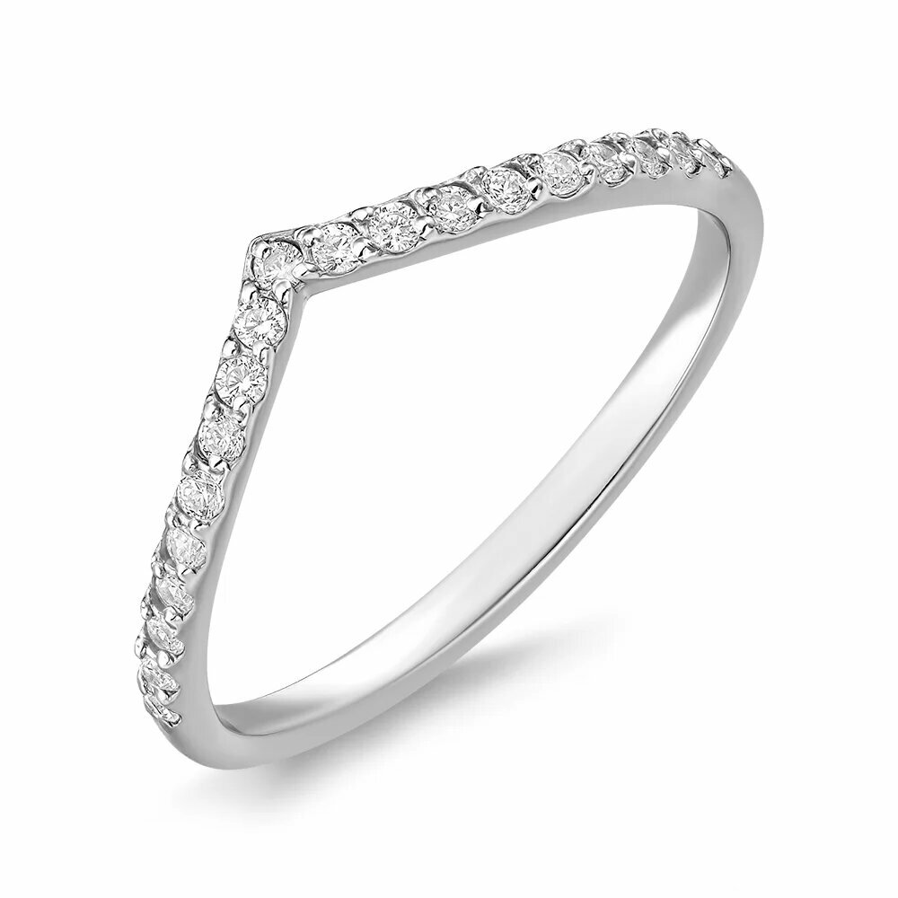 Кольцо тонкое, серебро, 925 проба, родирование, фианит