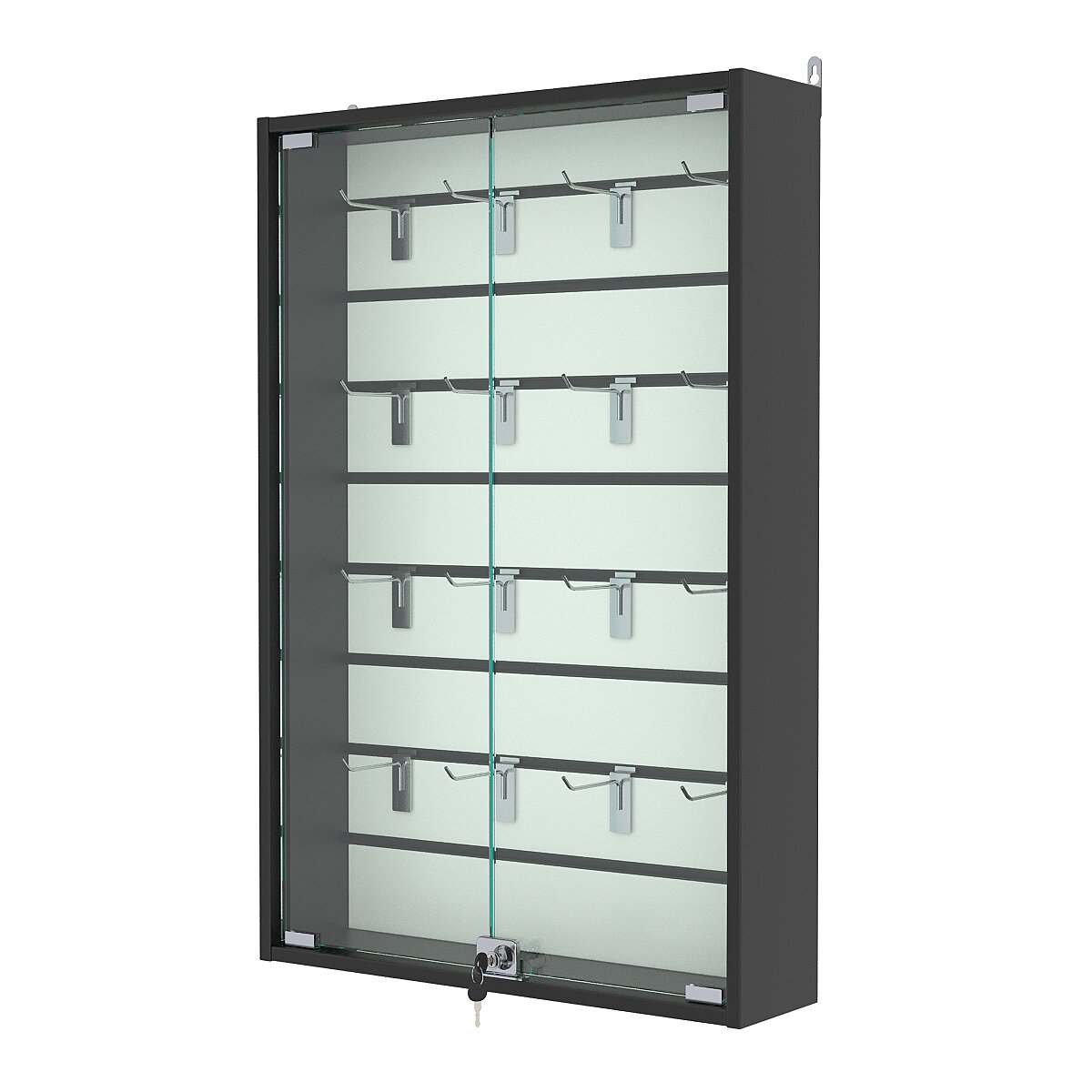 Витрина настенная №2-1Б с экономпанелью, без полок, Черный. Производитель товара - компания Westcom.