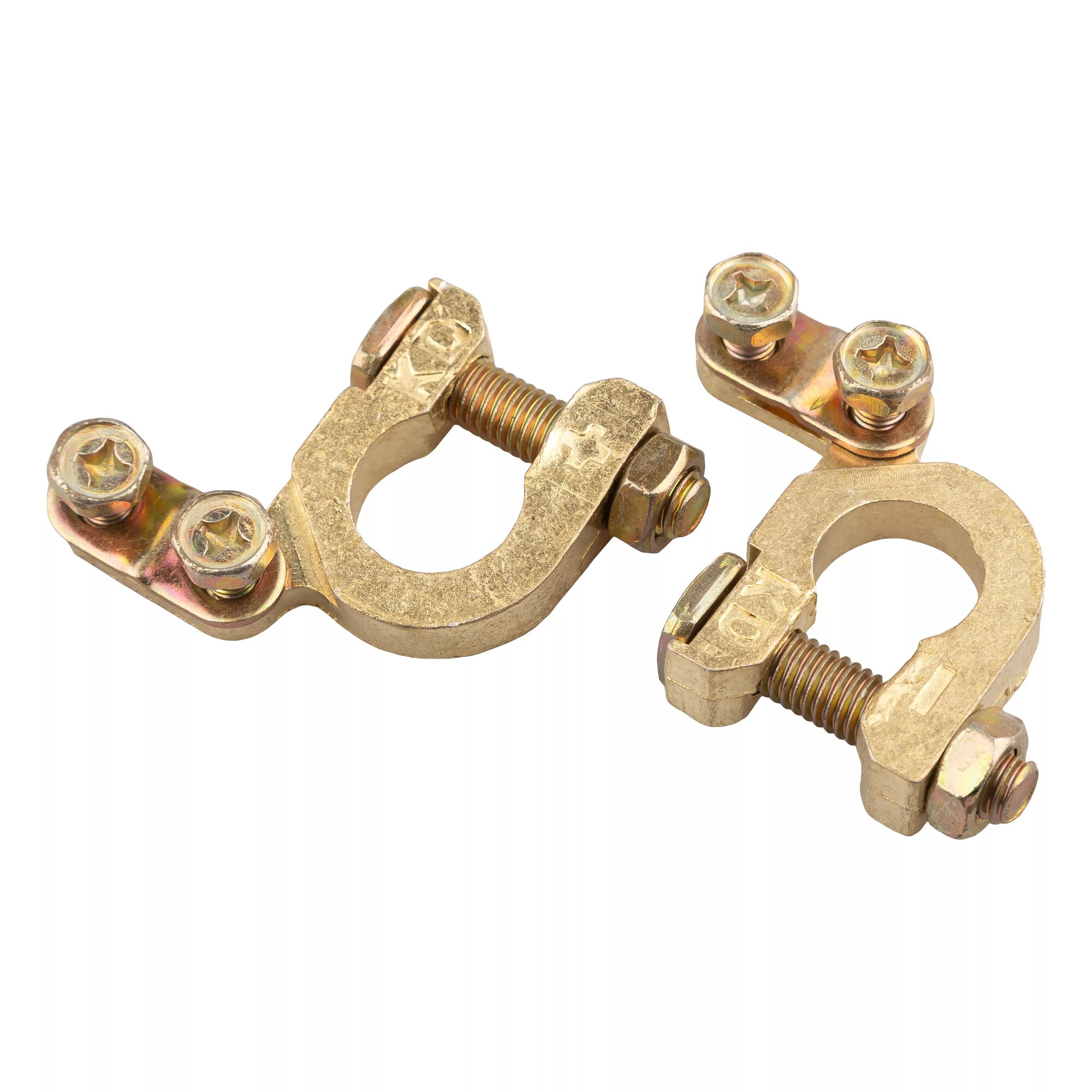 Клемма АКБ WB49 латунь (толстые стенки, под зажим провода прижимной планкой сбоку), 2шт