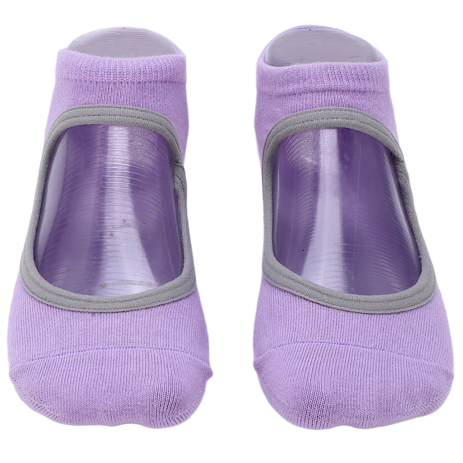 1 пара/комплект дышащих женских носков для пилатеса, противоскользящих носков для йоги без задника, для фитнеса и спорта. Фиолетовые.