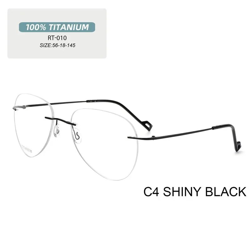 Титановые очки RT-010 C4 Shiny Black, без оправы