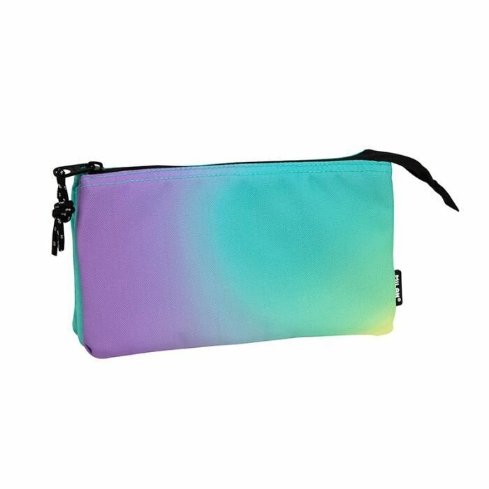 MILAN Sunset пенал школьный для канцелярских принадлежностей, на молнии с 5 карманами 22*12*4 см 081133SN1GR