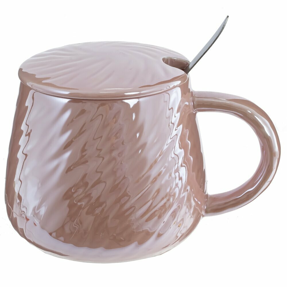 Кружка с крышкой и ложкой, 350 мл, 12,5х9,5х9 см KSM-814052_3