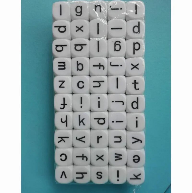 Акриловые кубики с буквами алфавита, 26 шт, Цвет: small abc