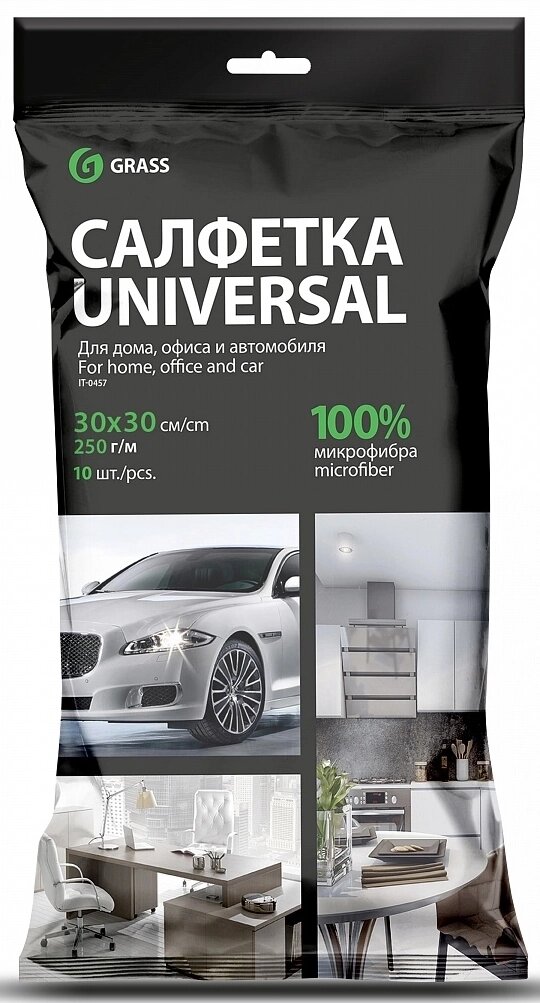 Салфетка микрофибра 250 г/м 30*30 Grass 250 г/м 30*30 (10шт) it