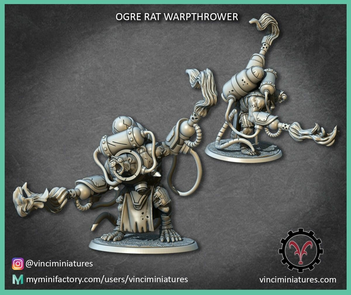 Миниатюра Skaven Ogre Warpthrower
