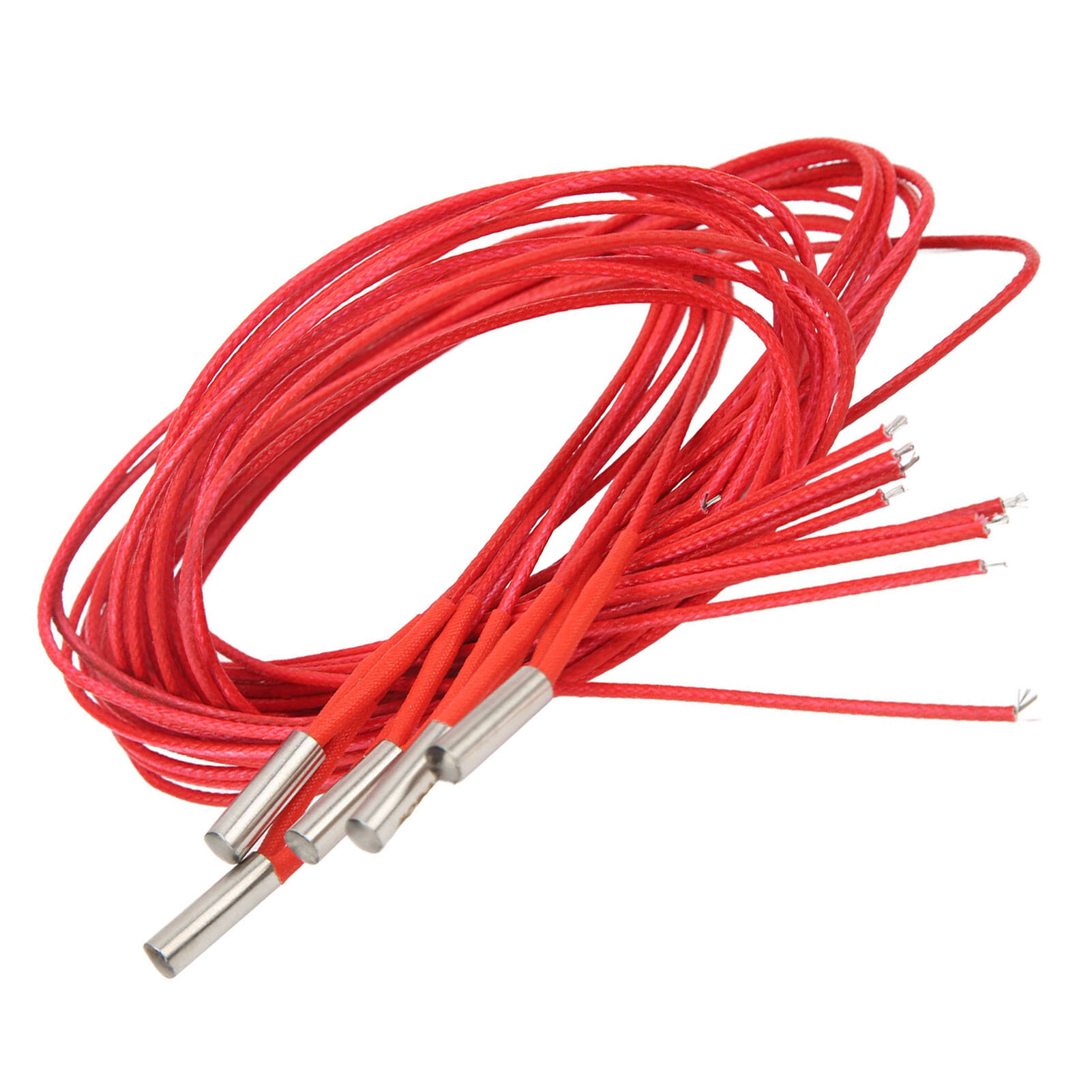 Набор из 5 нагревательных картриджей для 3D-принтера, DC 24V 40W, нержавеющая сталь, 6x20 мм, с силиконовыми изолированными проводами длиной 1,5 м.