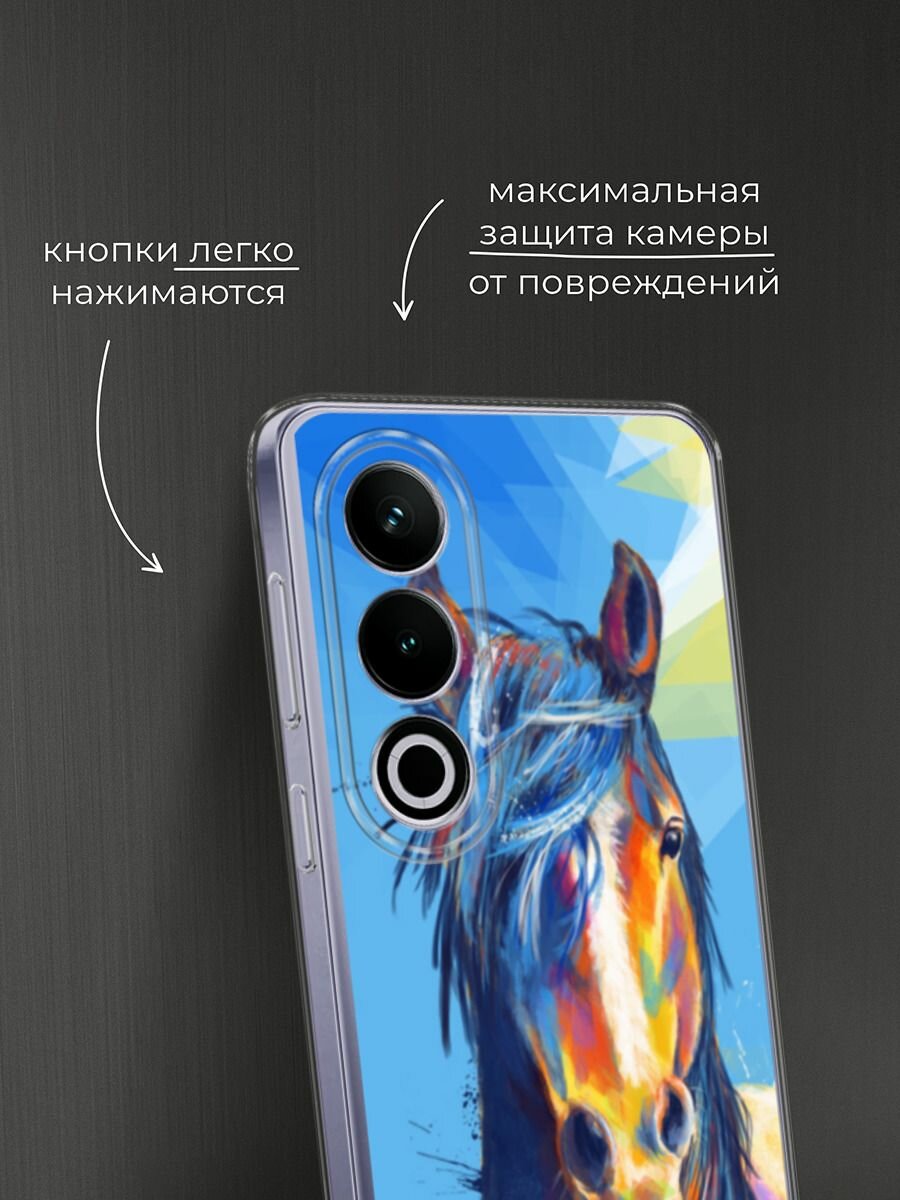 Чехол на Oneplus Ace 3V / Ван Плас Эйс 3V с принтом "Лошадь арт 3" — фото 1