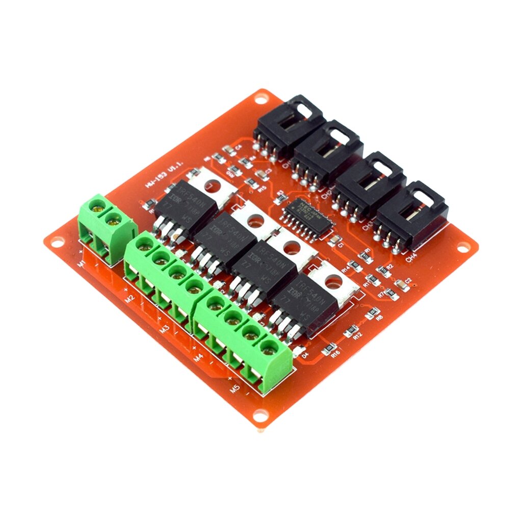 Плата разработки четырехканального МОП-транзисторного коммутатора IRF540 с изолированным питанием