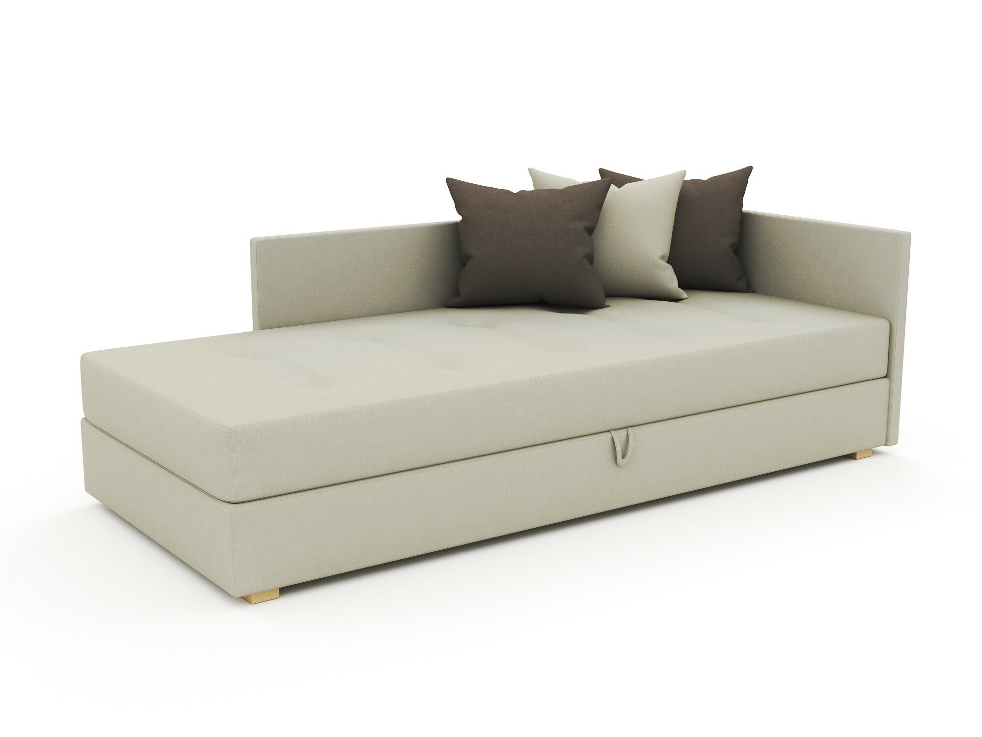 Кушетка Soft Element Уоллес правый Ivory шенилл, диван софа, мягкая, с ящиками для хранения белья, на кухню, на дачу, в комнату