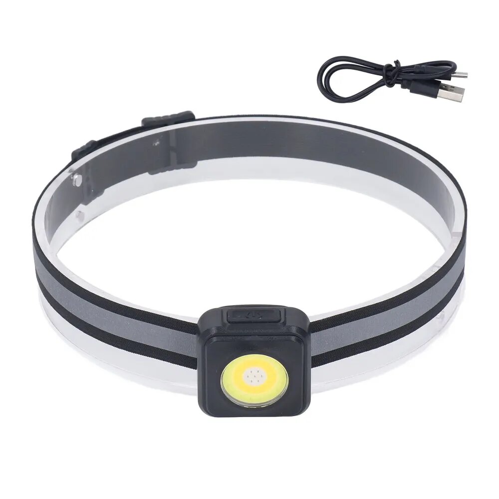 LED Headlamp with Adjustable Elastic Band, USB Charging Cable, Technical Lighting, China