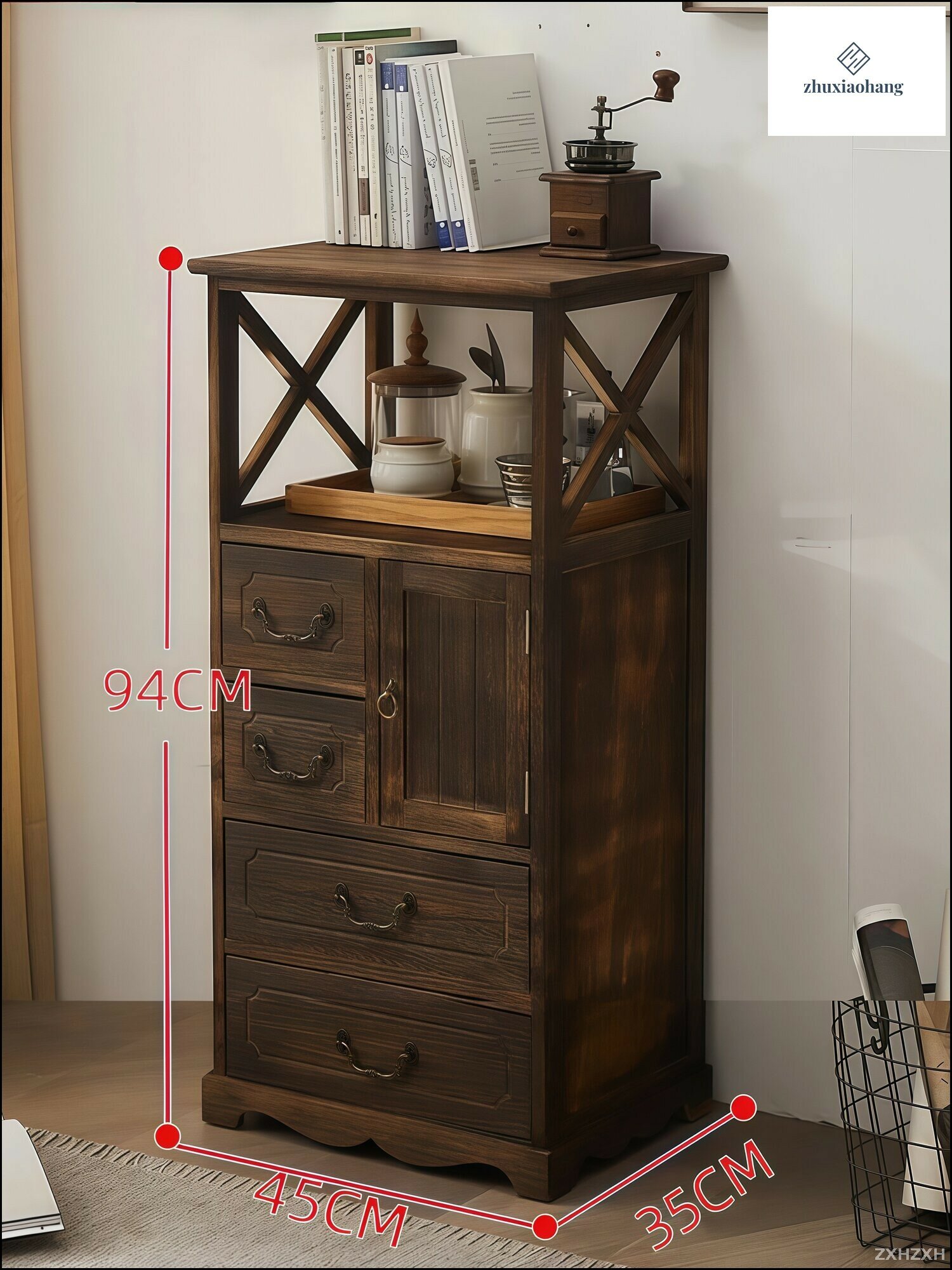 Ретро комод из массива дерева с многослойным покрытием для стильного хранения бестселлер