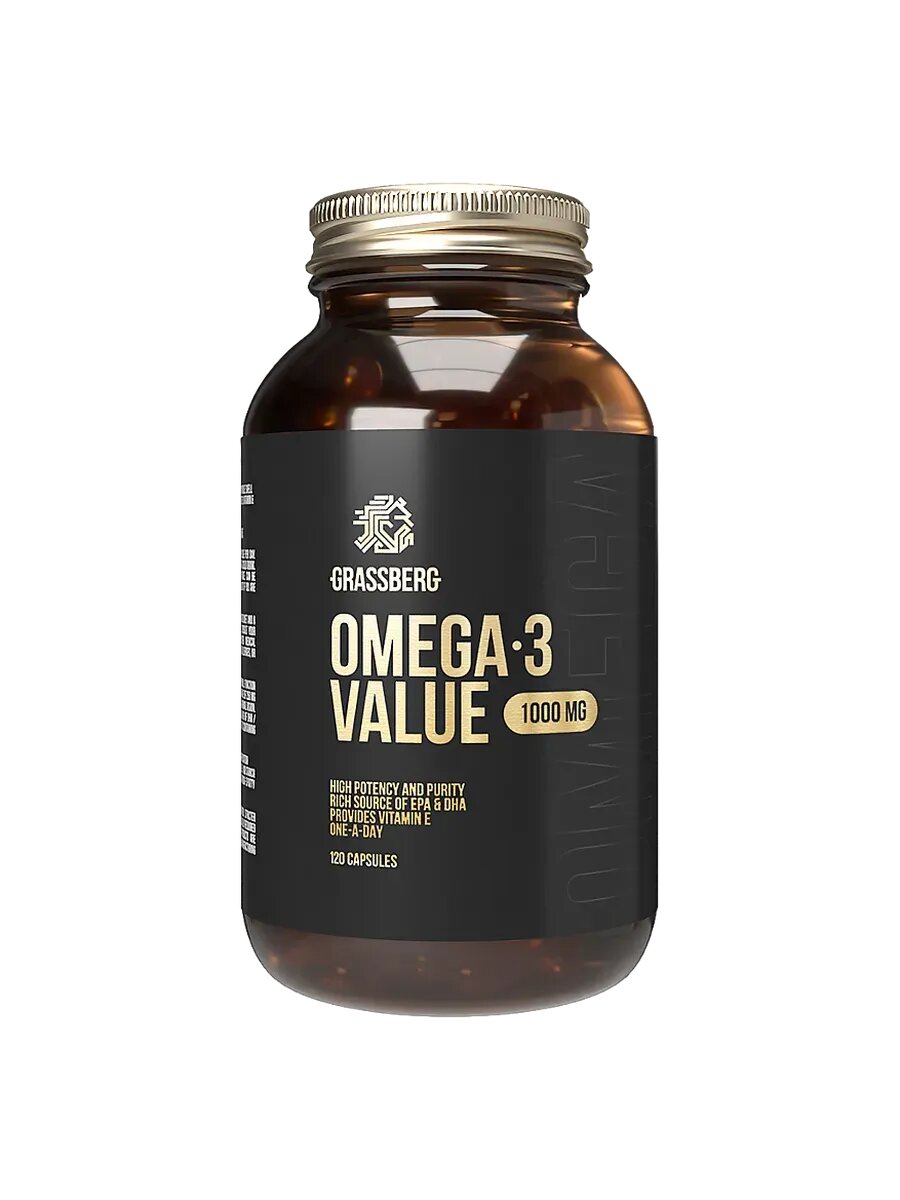 Grassberg Omega-3 Value 1000 мг / Омега-3 Вэлью 1000 мг капсулы массой 1375 мг 120 шт