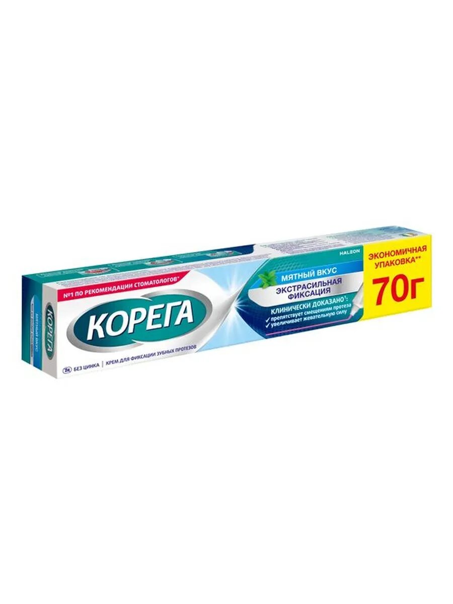 Крем для фиксации зубных протезов вкус мятный Экстра сильный Corega/Корега 70г