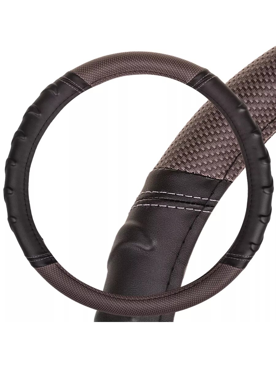 Оплетка руля M Eco Carbon 2 экокожа черно-серая
