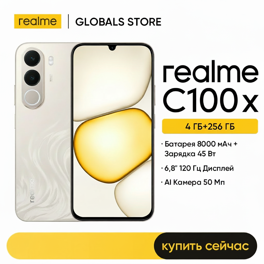 Смартфон Realme C100x, 4/256ГБ