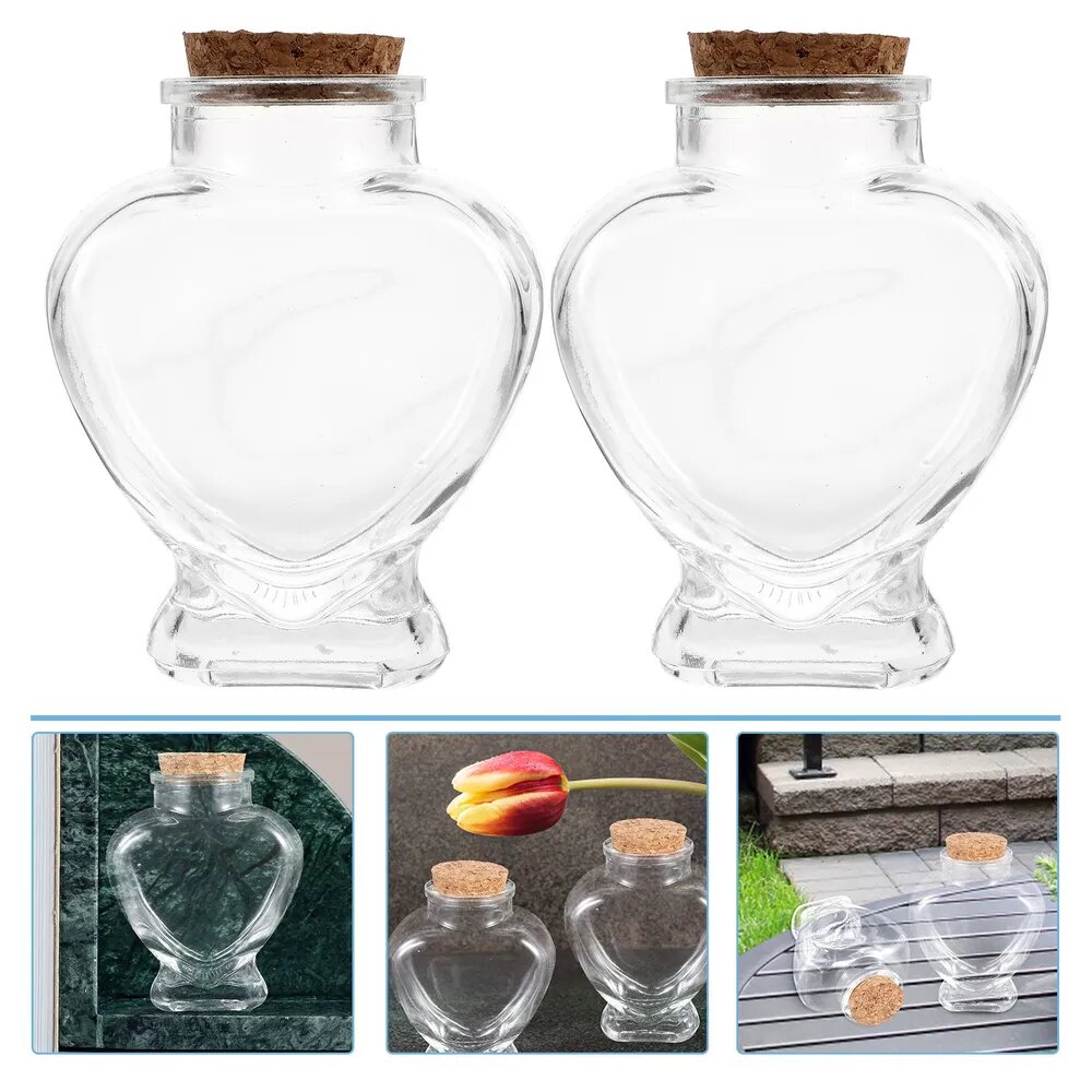 Банка Сердце, 2 Штуки, Для Декорации, Из Стекла