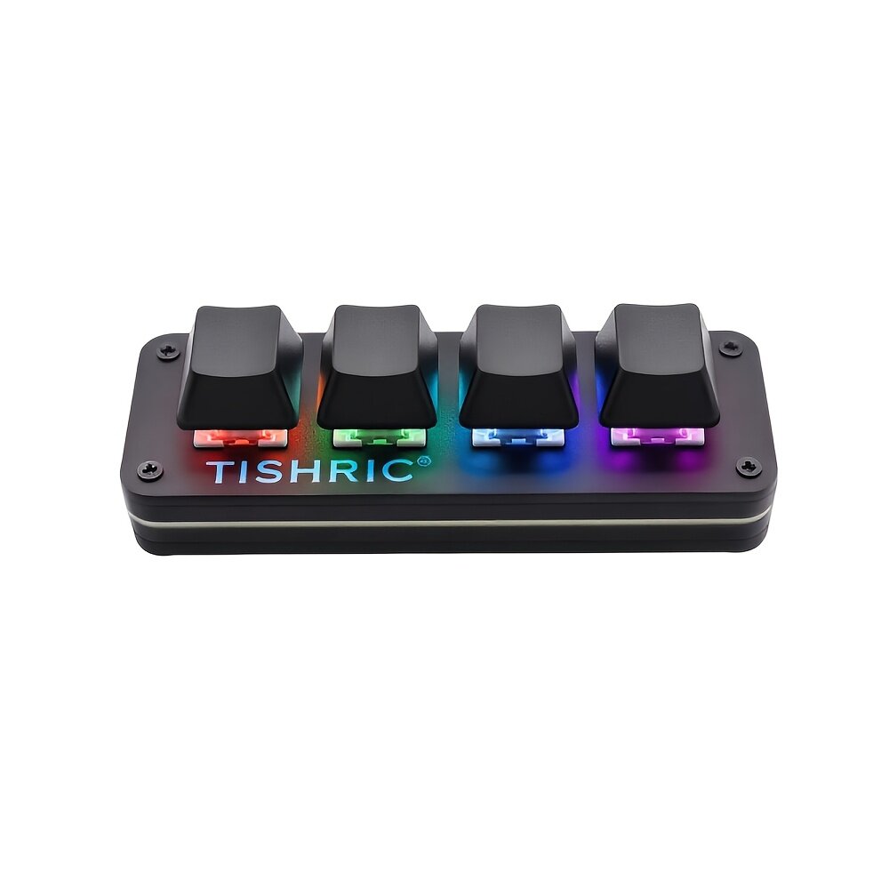Программируемая механическая макро-клавиатура с 4 клавишами и RGB-подсветкой, для офиса
