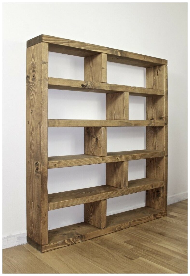 Стеллаж для книг из массива дерева 200х200х14