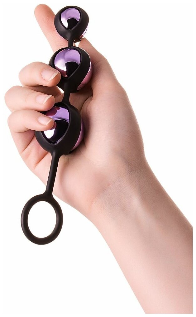 Тройные пластиковые вагинальные шарики в силиконовой сцепке, ⌀3.5 см