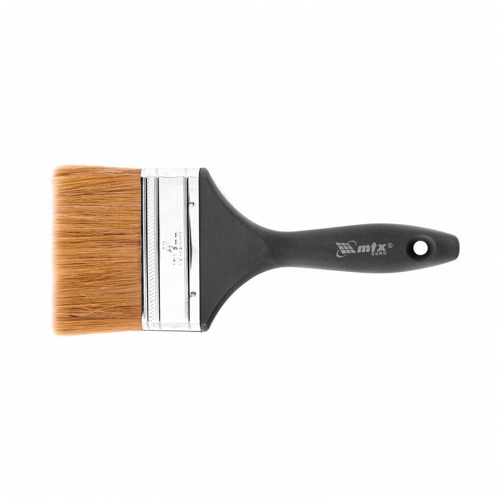 Кисть плоская Евро 4 , натуральная щетина, пластмассовая ручка MTX 83067