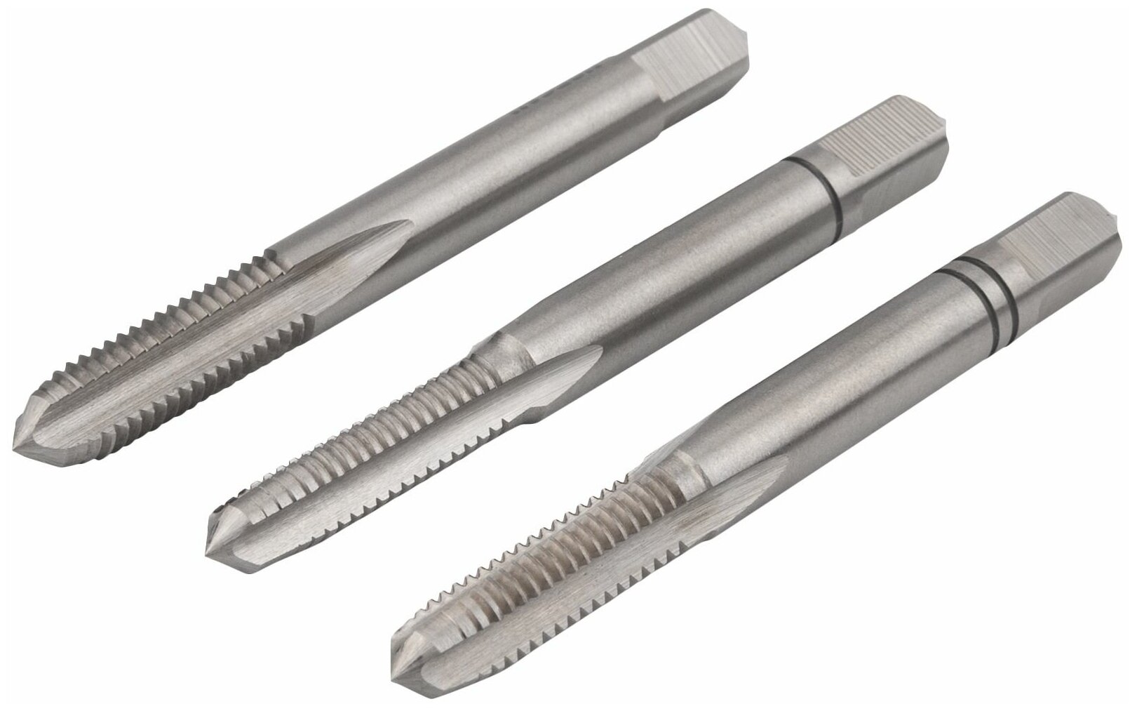 Набор метчиков NORGAU Industrial M 6 из HSS (W6% Mo5%), по стали, чугуну и цветным металлам, 3 предмета.