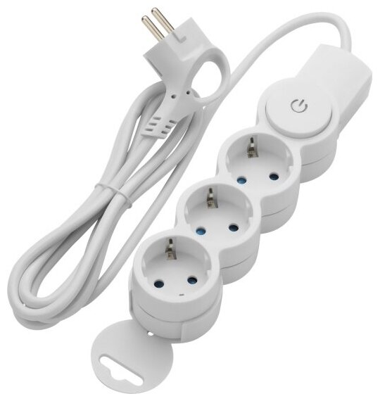 Удлинитель Duwi 3 гнезда с выключателем с заземлением со шторками 2м 2200Вт 10А 32007 6