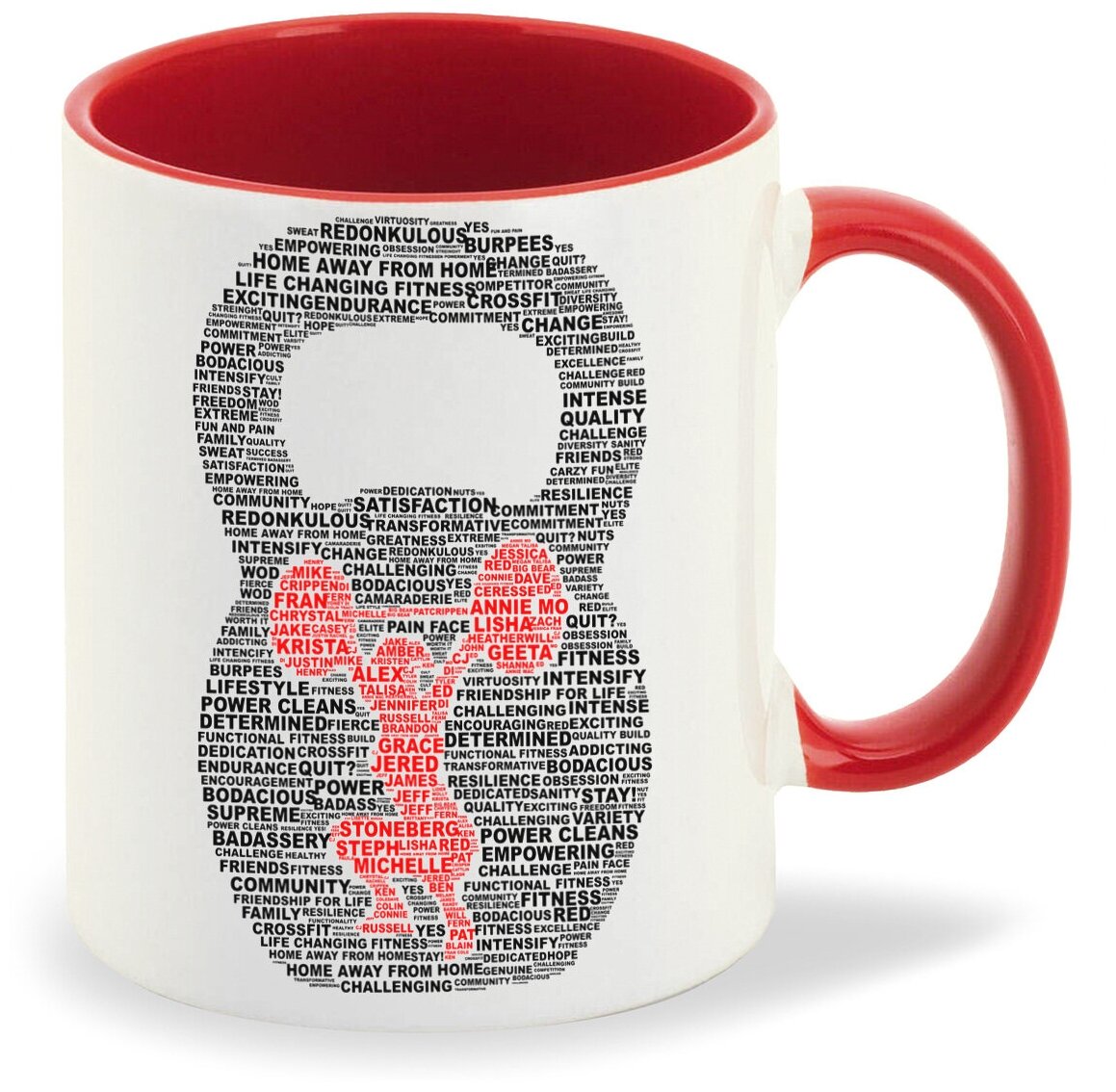 Кружка красная CoolPodarok гантеля