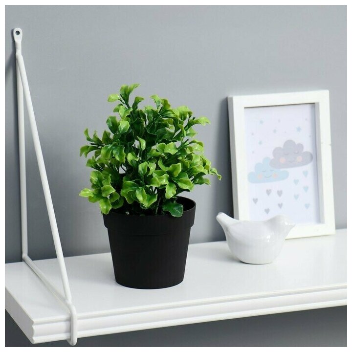 Бонсай в горшке "Крупнолист" 19 см, искусственные цветы для интерьера, украшения дома