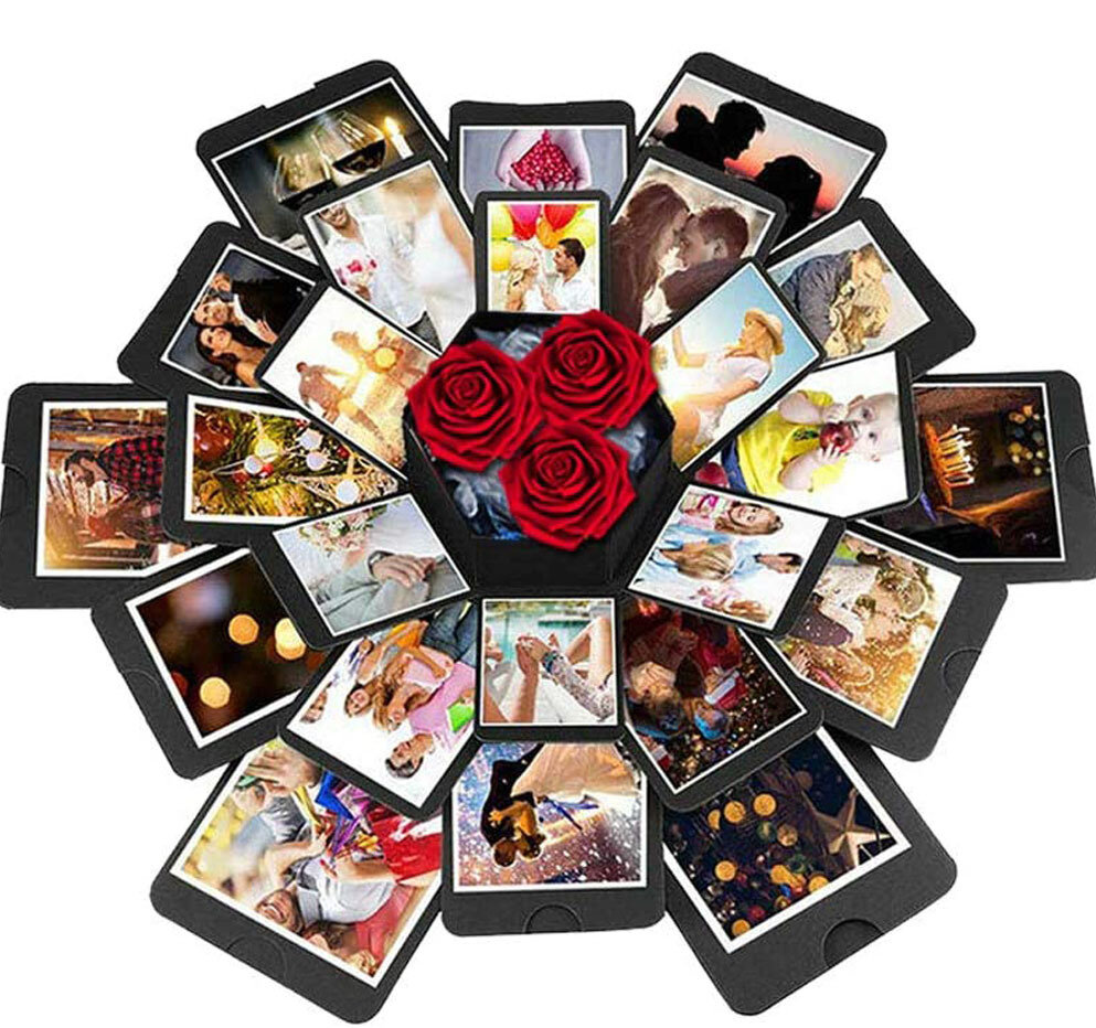 Подарочная коробка из фотографий с сюрпризом / распадающаяся / коробка-раскладушка