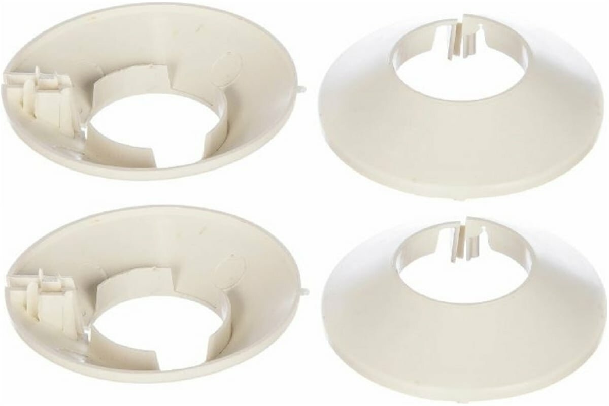 Декоративная чашка-отражатель VIVALDO 72,5x32x12 мм разъемная пластиковая белая 2 шт