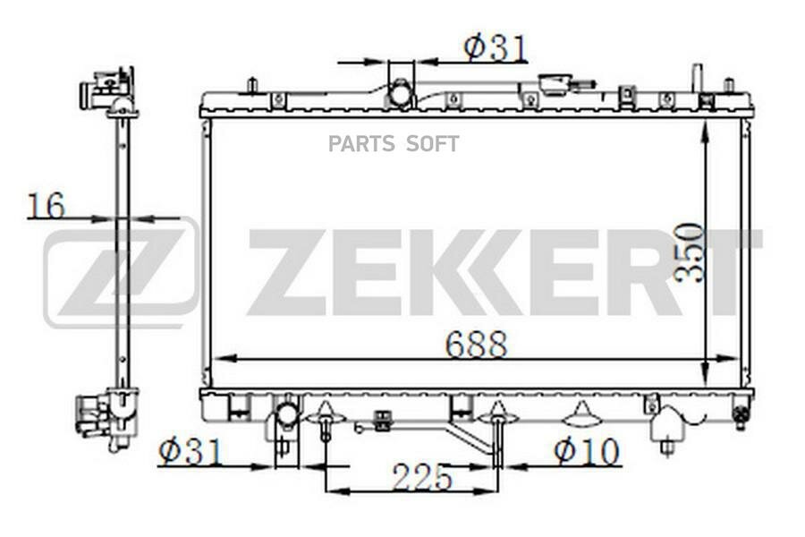 ZEKKERT MK-1584 Радиатор охлаждения двигателя Toyota Corona (T210) 97- ()