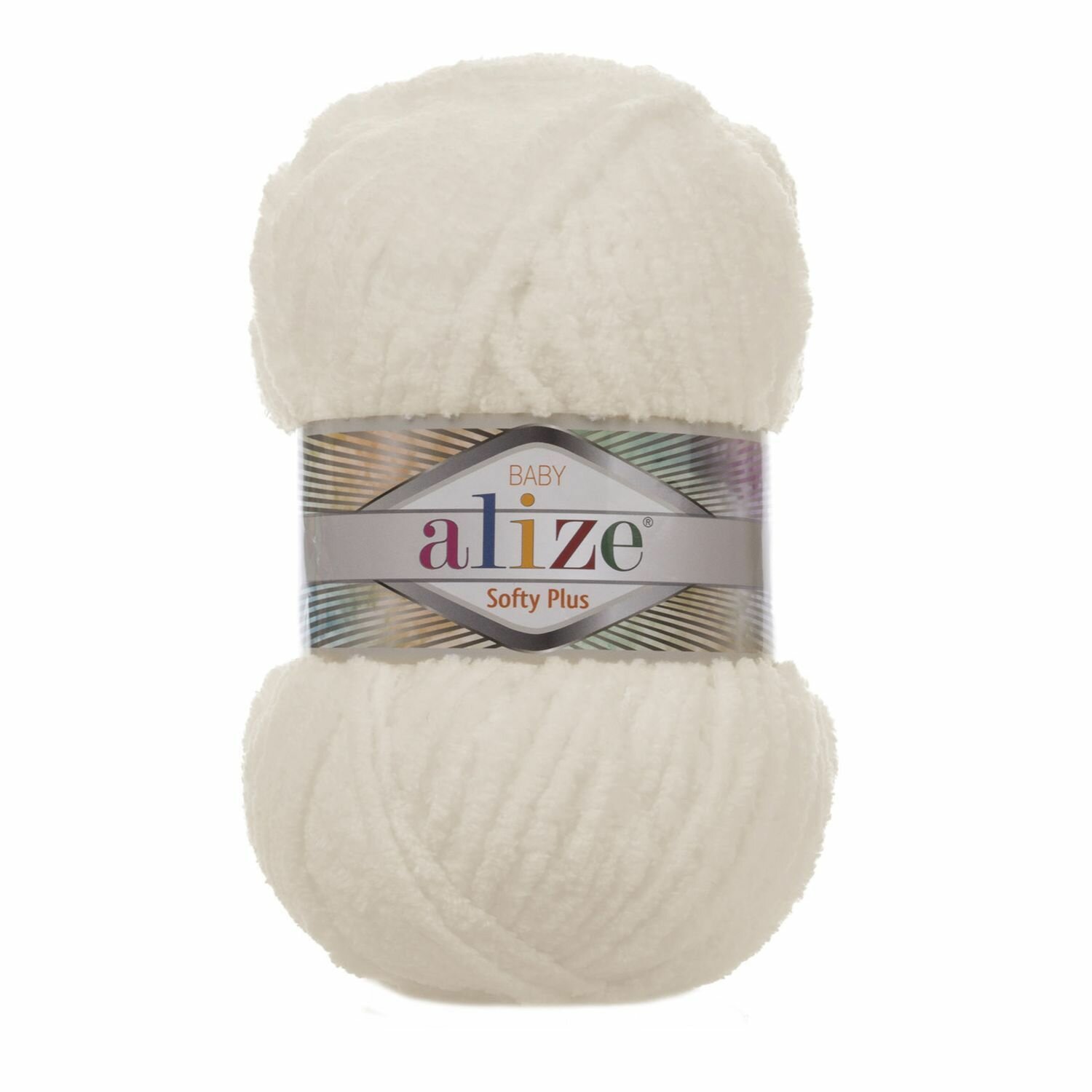 Пряжа ALIZE SOFTY PLUS (Ализе), кремовый - 62, 100% микрополиэстер, 5 мотков, 100 г, 120 м.