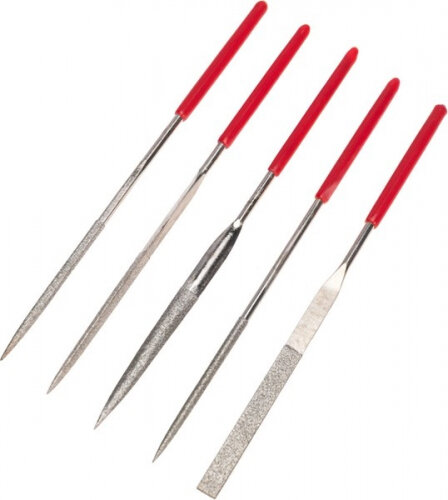 Набор надфилей алмазных Kranz 140х50х3 мм, 5 шт.