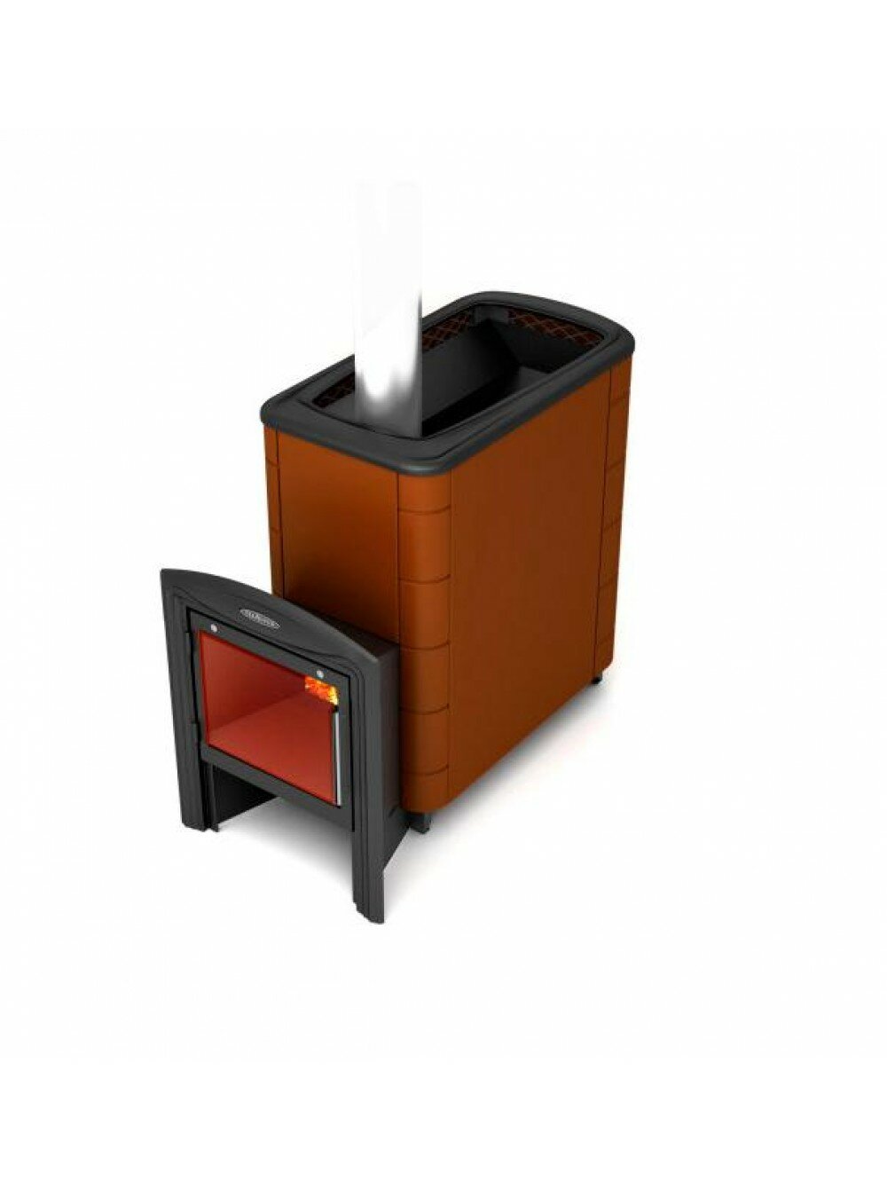 Печь банная Тунгуска XXL 2013 Inox Витра терракота (ТМФ)