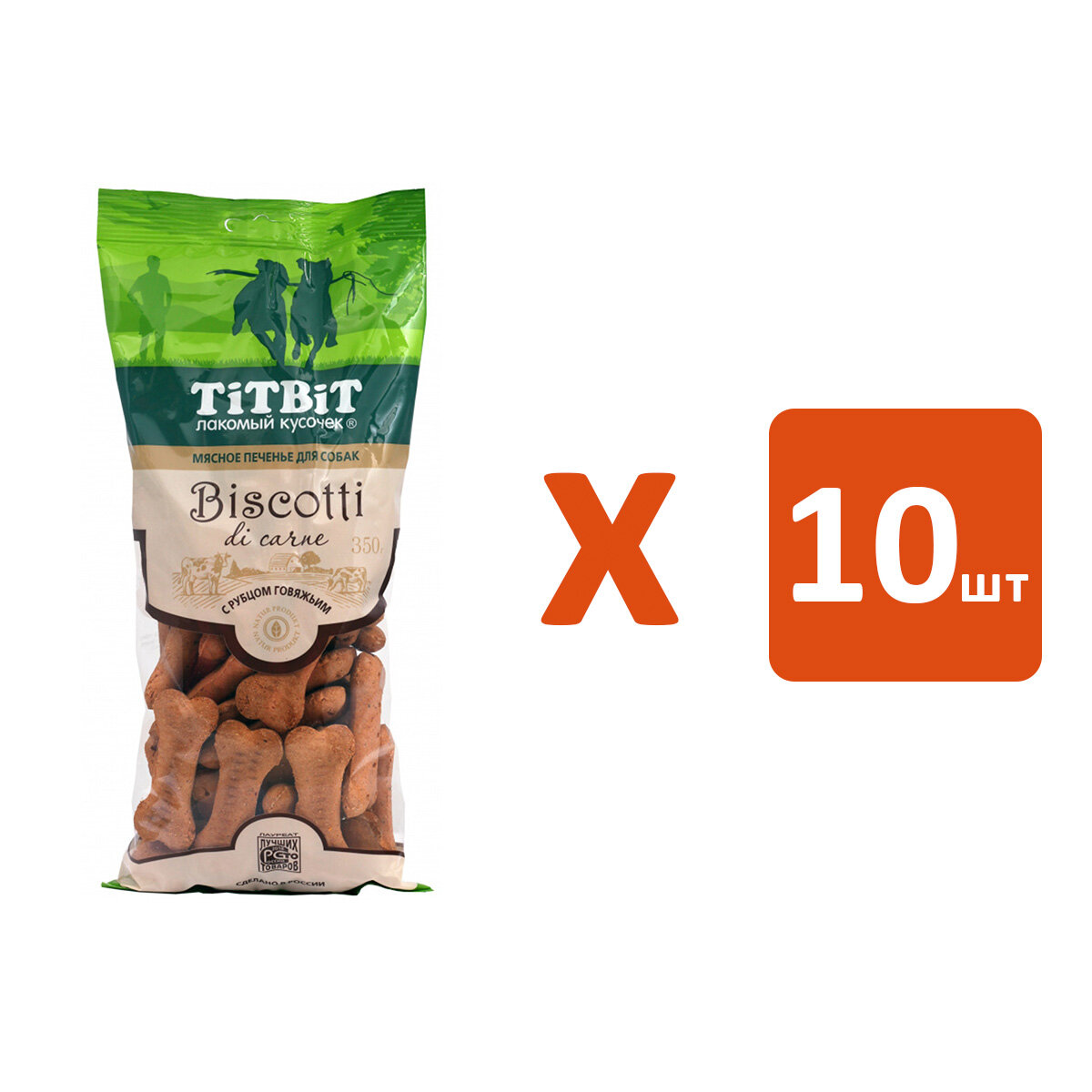 Лакомство TIT BIT BISCOTTI для собак печенье с рубцом говяжьим (350 гр х 10 шт)