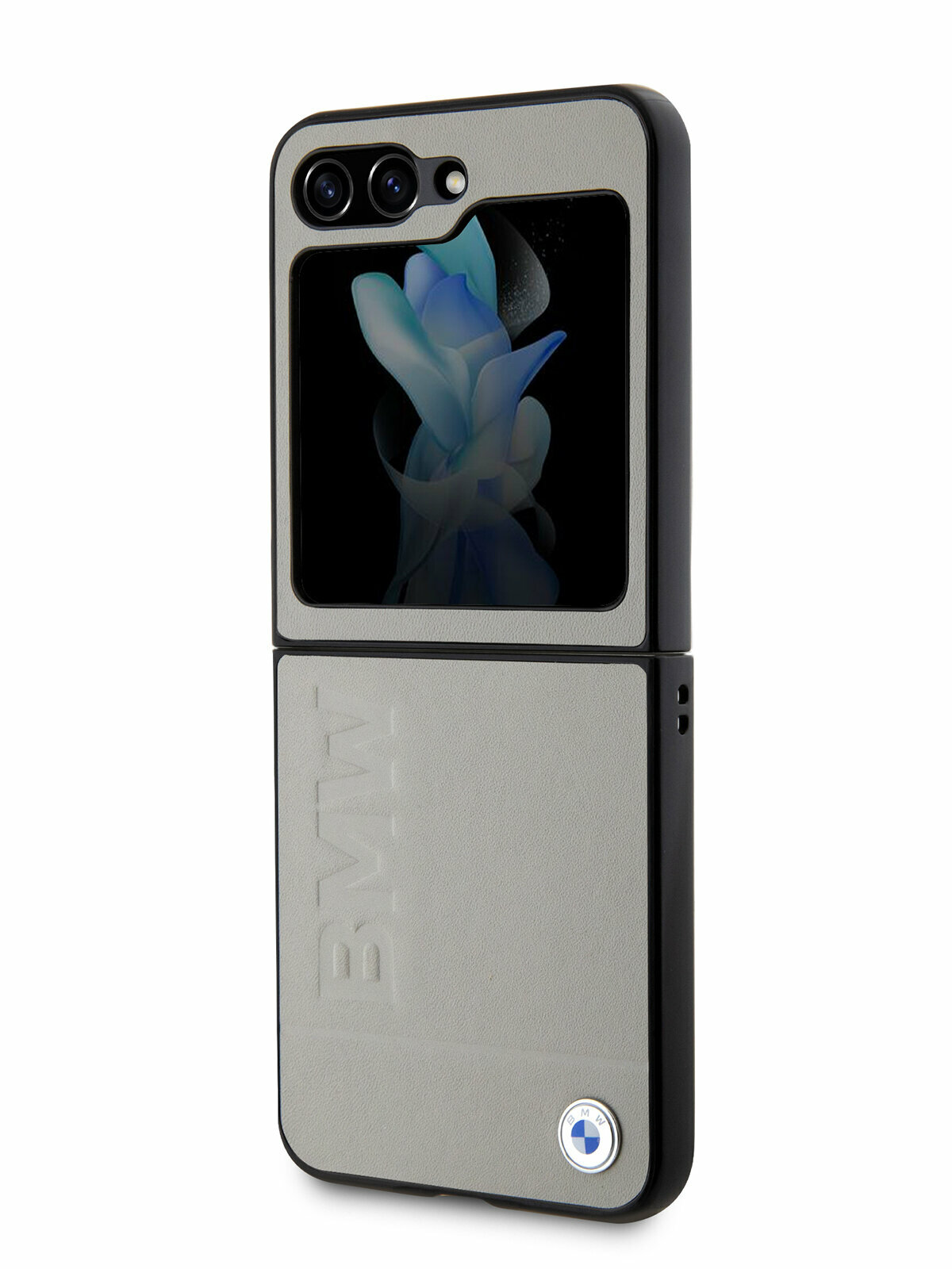 BMW для Galaxy Z Flip5 чехол Signature Leather Logo imprint Hard Beige