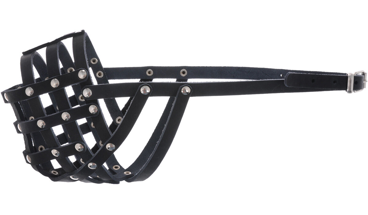 Намордник для собак кожаный черный 36 х 11 см Аркон н36мч NEW