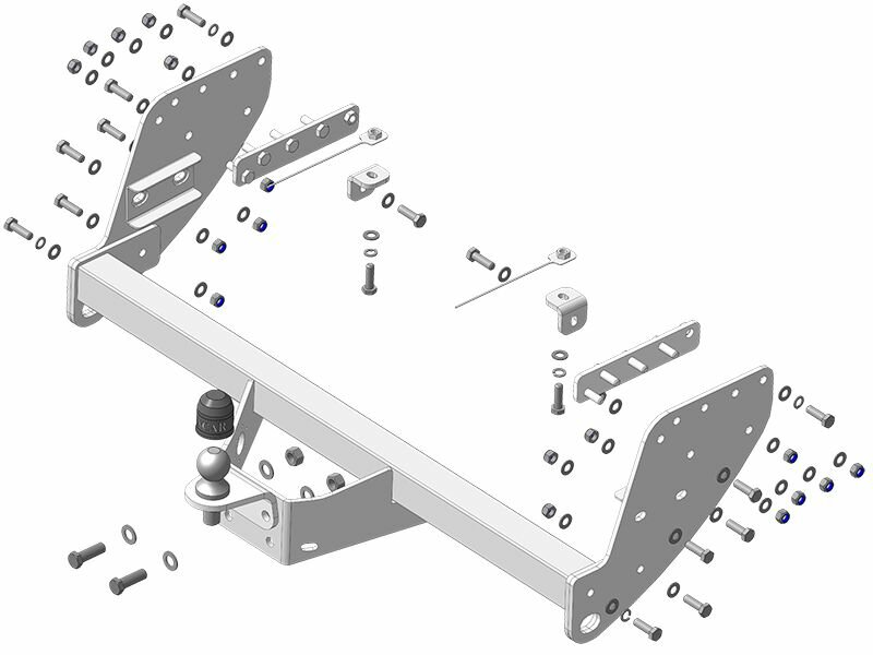 Фаркоп оцинкованный с эл-кой Smart для Mitsubishi L200 2006-2014 2015- Fiat Fullback (Оцинк. шар)(паспорт и сертификат в комплекте) ZM301FE