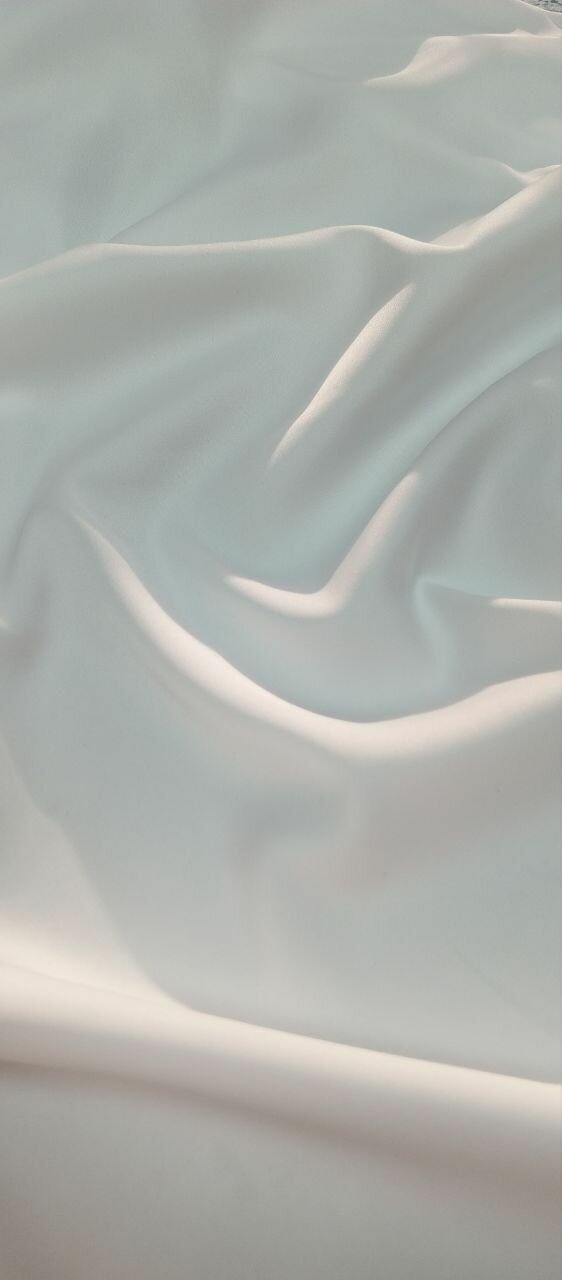 Ткань искусственный Шёлк Армани, белая, ширина 150см