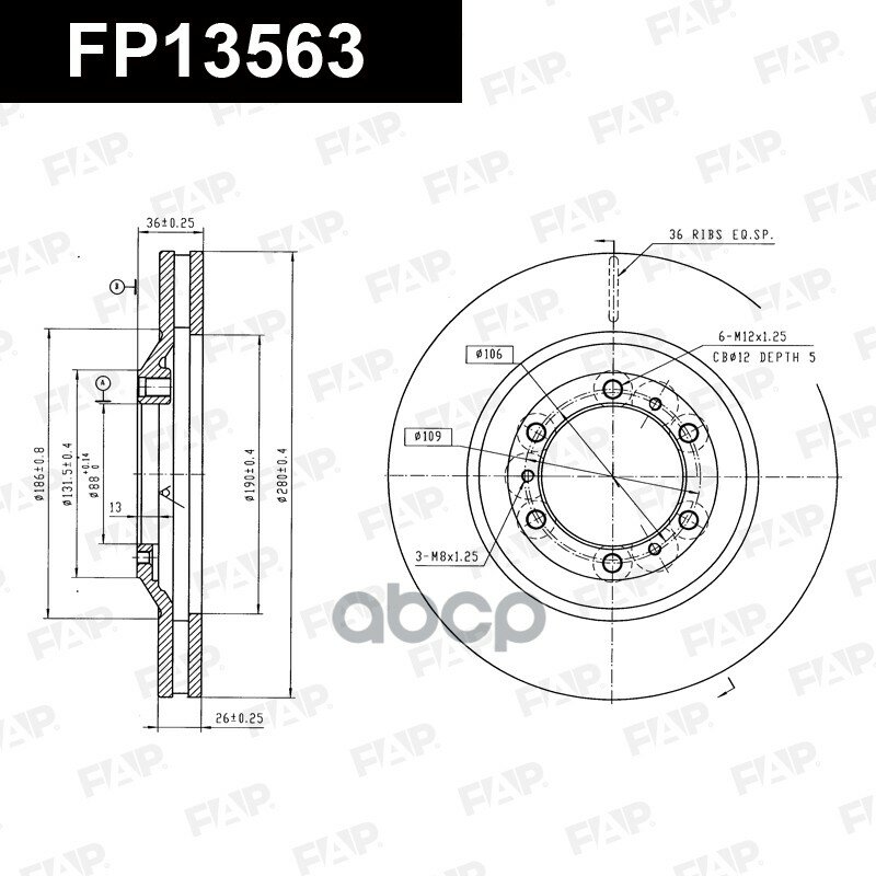 Диск тормозной HAVAL H5 FAP арт. FP13563